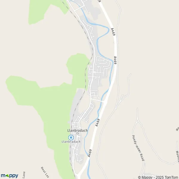 Map Llanbradach: map of Llanbradach, Caerphilly CF83 3 and practical ...