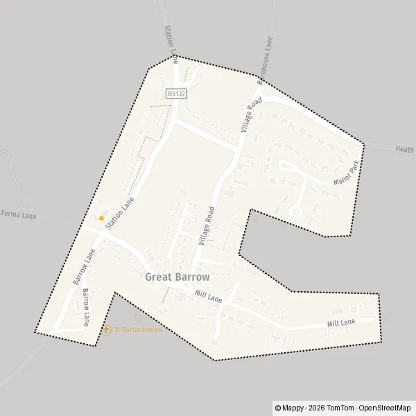Map Great Barrow: map of Great Barrow, Cheshire West and Chester CH3 7 ...