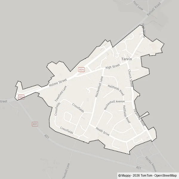 Map Tarvin: map of Tarvin, Cheshire West and Chester CH3 8 and ...
