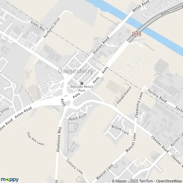 Map Queensferry: map of Queensferry, Flintshire CH5 1 and practical ...