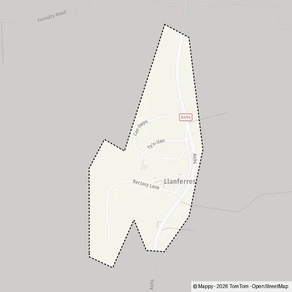 Map Llanferres: map of Llanferres, Denbighshire CH7 5 and practical ...