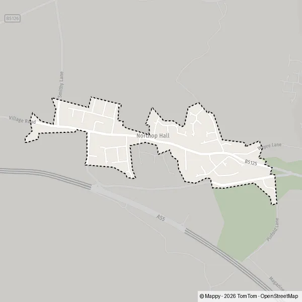 Map Northop Hall: map of Northop Hall, Flintshire CH7 6 and practical ...