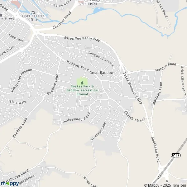 Map Great Baddow: map of Great Baddow, Chelmsford CM2 7 and practical ...