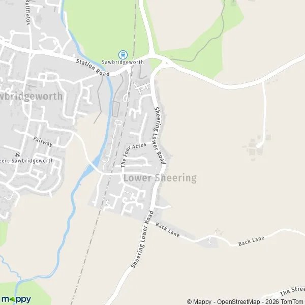 Map Lower Sheering: map of Lower Sheering, Epping Forest CM21 9 and ...