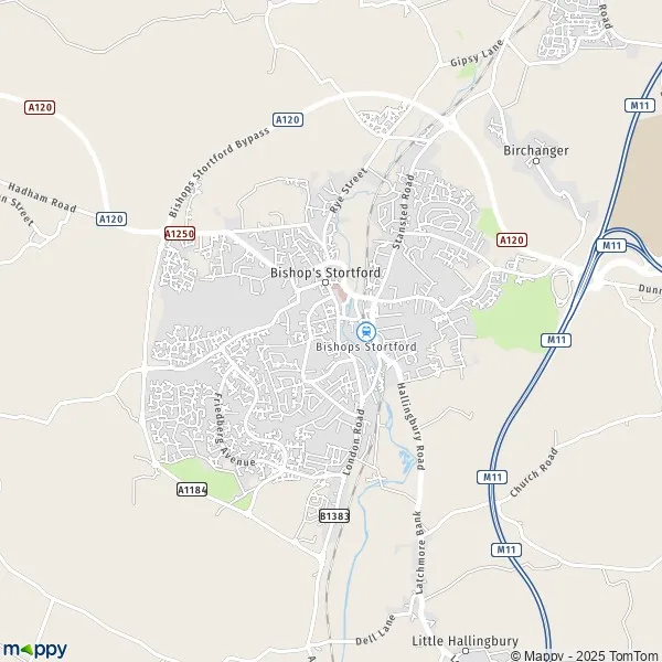 Map Bishop's Stortford: map of Bishop's Stortford, East Hertfordshire ...