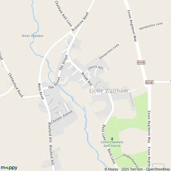 Map Little Waltham: map of Little Waltham, Chelmsford CM3 3 and ...