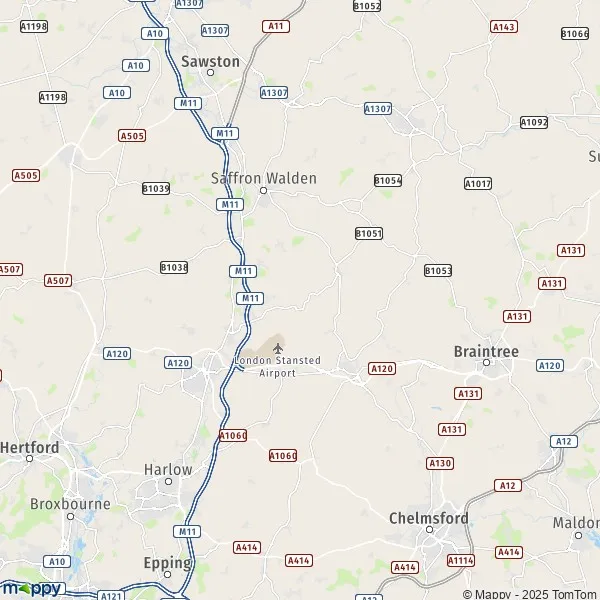 Map Felsted: map of Felsted (CM6 3) and practical information