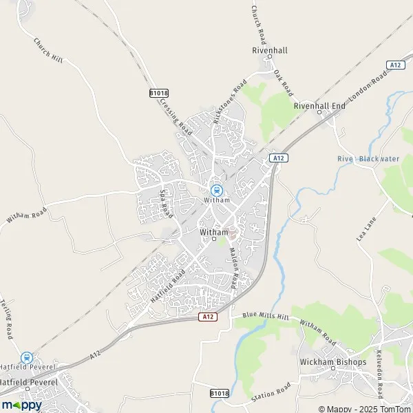 Map Witham: map of Witham, Braintree CM8 1 and practical information