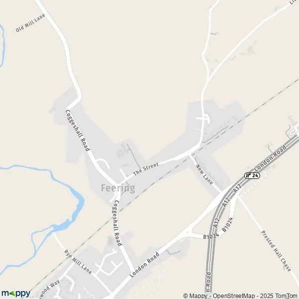 Map Feering: map of Feering, Braintree CO5 9 and practical information