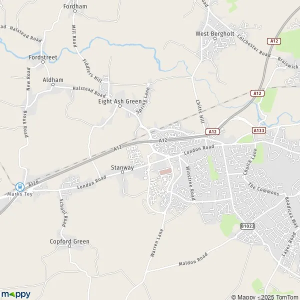 Map Eight Ash Green: map of Eight Ash Green, Colchester CO6 3 and ...