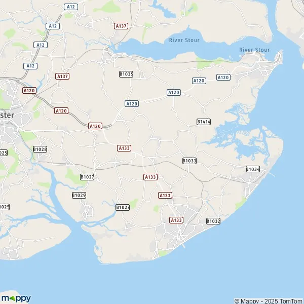 Map Tendring: map of Tendring (CO7) and practical information