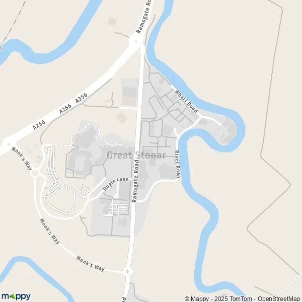 Map Great Stonar: map of Great Stonar, Dover CT13 9 and practical ...