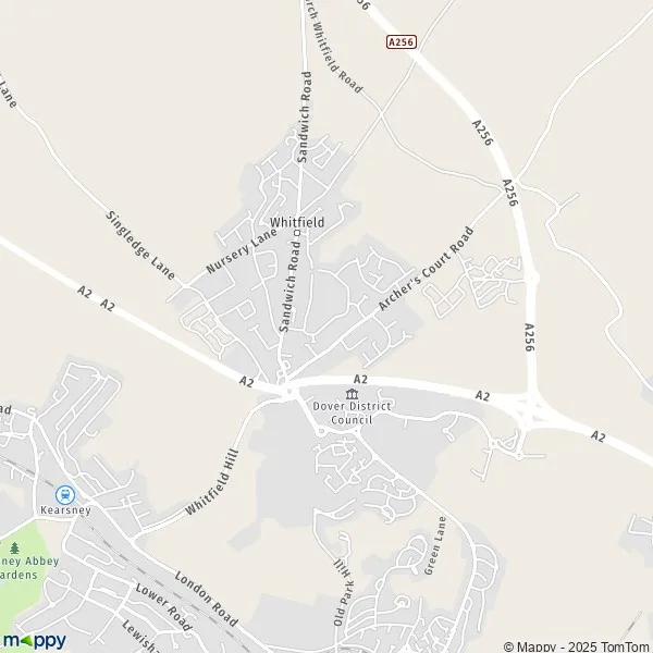 Map Whitfield: map of Whitfield, Dover CT16 3 and practical information