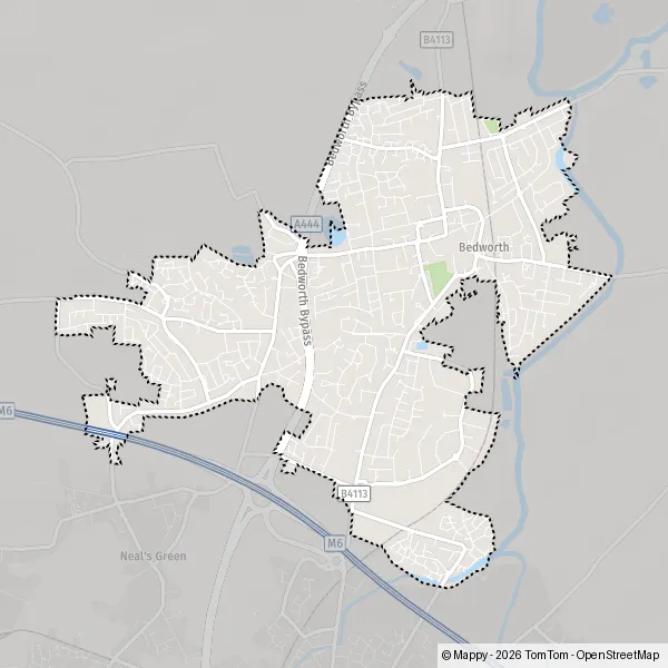 Map Bedworth: map of Bedworth, Nuneaton and Bedworth CV12 8 and ...