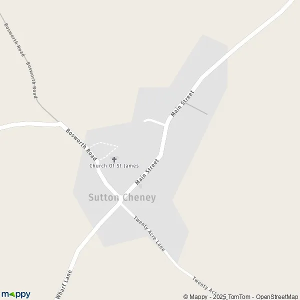 Map Sutton Cheney: map of Sutton Cheney, Hinckley and Bosworth CV13 0 ...