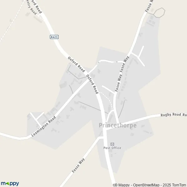 Map Princethorpe: map of Princethorpe, Rugby CV23 9 and practical ...