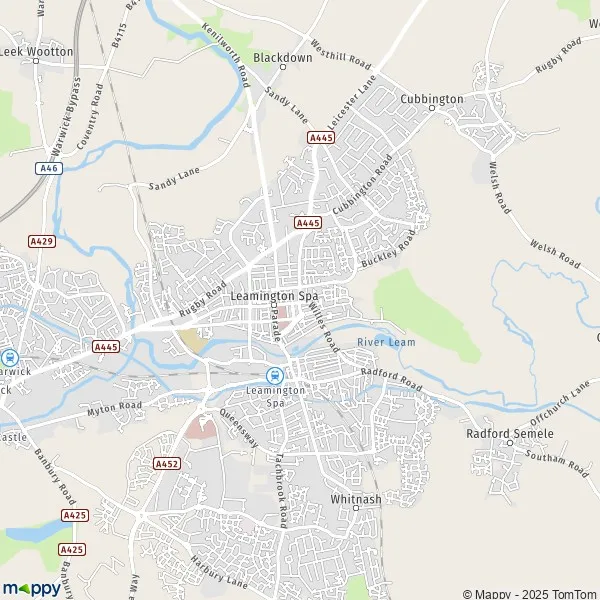 Map Leamington Spa: map of Leamington Spa, Warwick CV32 4 and practical ...