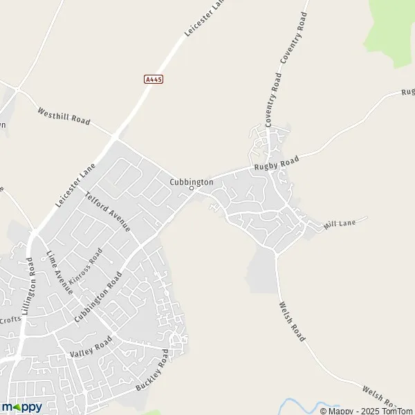 Map Cubbington: map of Cubbington, Warwick CV32 7 and practical information