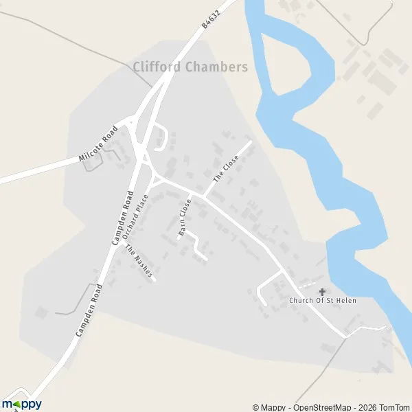 Map Clifford Chambers: map of Clifford Chambers, Stratford-Upon-Avon ...