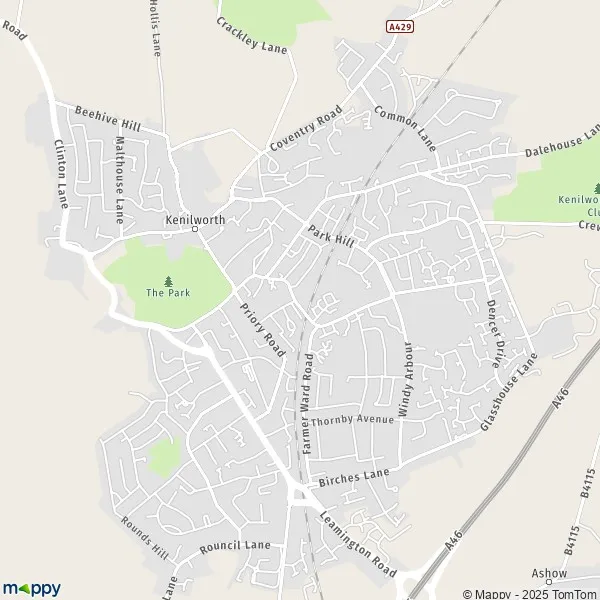 Map Kenilworth: map of Kenilworth, Warwick CV8 1 and practical information