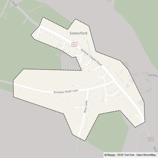 Map Somerford: map of Somerford, Cheshire East CW12 4 and practical ...