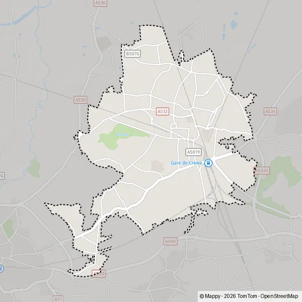Map Crewe: map of Crewe, Cheshire East CW2 7 and practical information