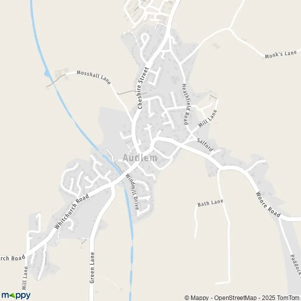 Map Audlem: map of Audlem, Cheshire East CW3 0 and practical information