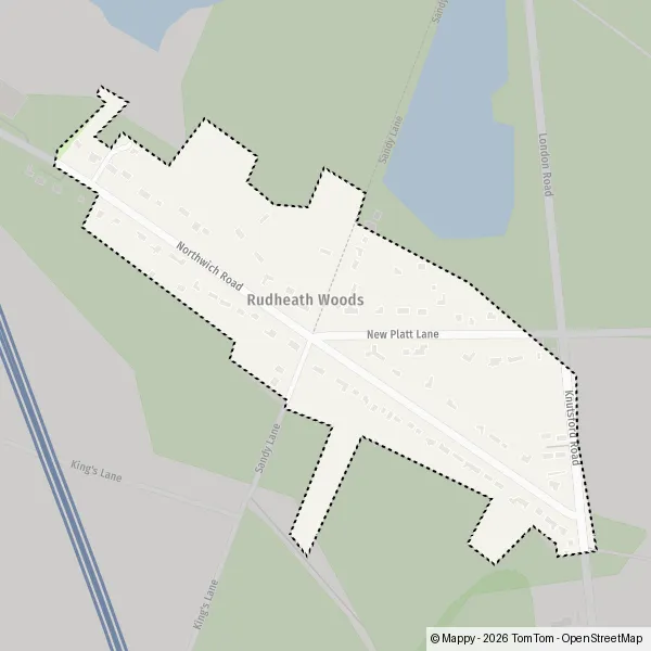 Map Rudheath Woods: map of Rudheath Woods, Cheshire East CW4 8 and ...