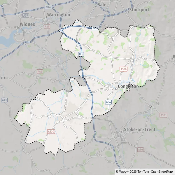 Map Cheshire East: map of Cheshire East (CW6 9) and practical information