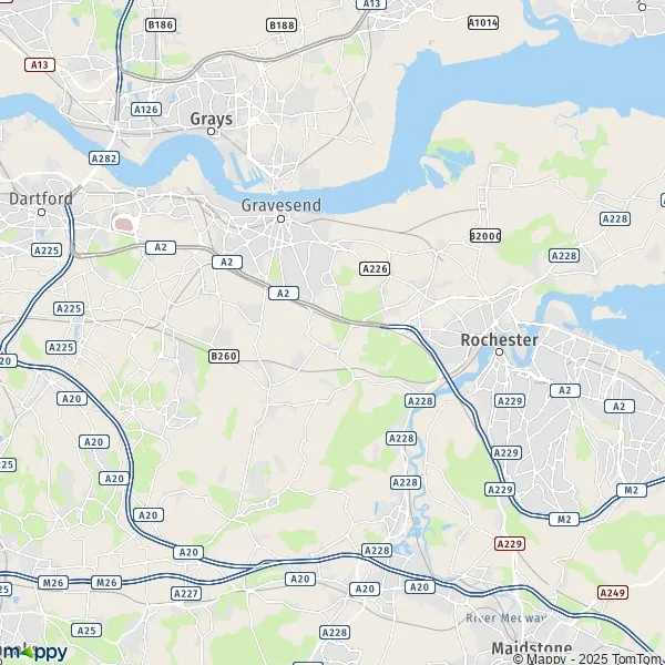 Map Gravesham: map of Gravesham (DA13 0) and practical information