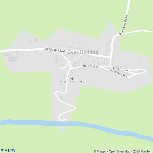 Map Over Haddon: map of Over Haddon, Derbyshire Dales DE45 1 and ...