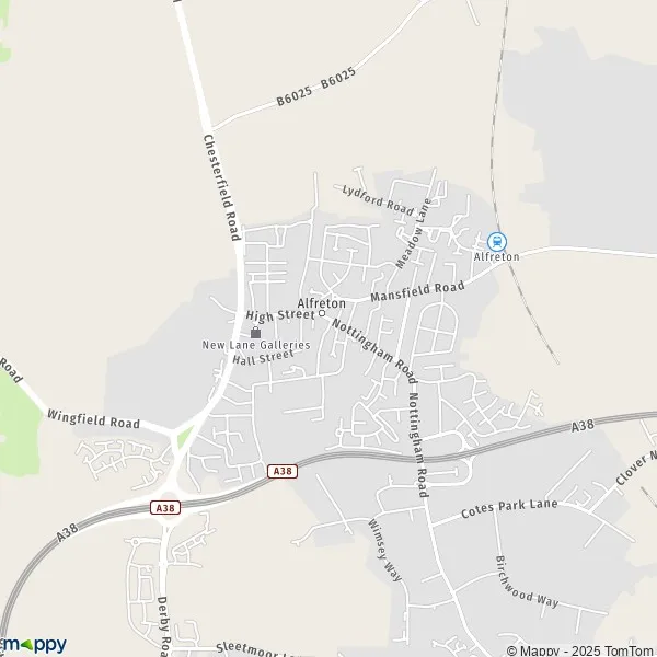 Map Alfreton: map of Alfreton, Amber Valley DE55 7 and practical ...