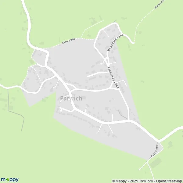 Map Parwich: map of Parwich, Derbyshire Dales DE6 1 and practical ...