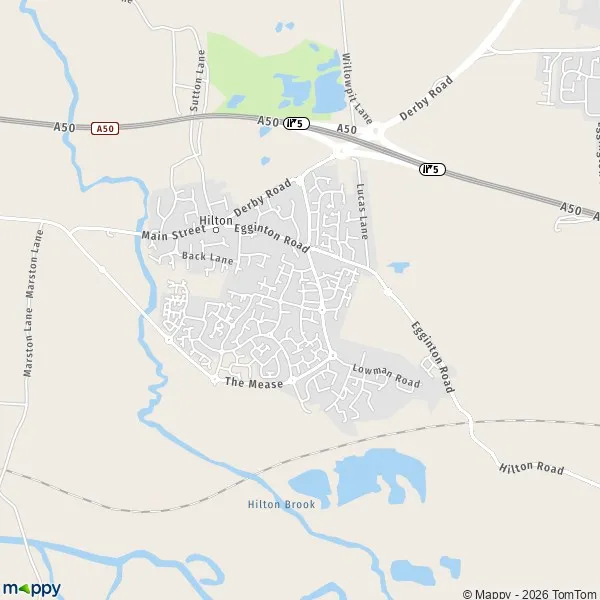 Map Hilton: map of Hilton, South Derbyshire DE65 5 and practical ...