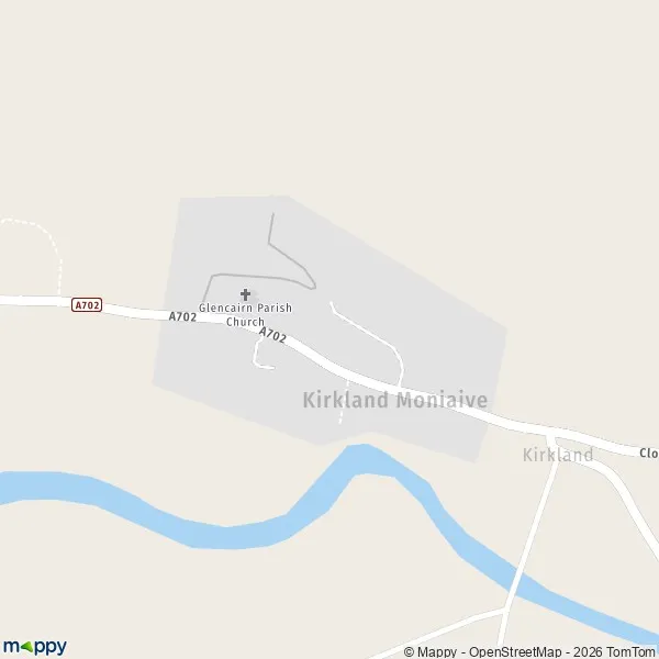 Map Kirkland Moniaive: map of Kirkland Moniaive, Dumfries and Galloway ...