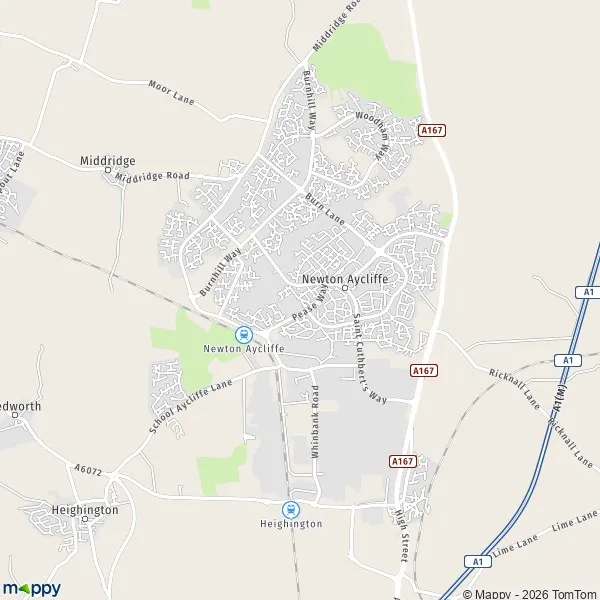 Map Newton Aycliffe: map of Newton Aycliffe (Railway Station), Durham ...