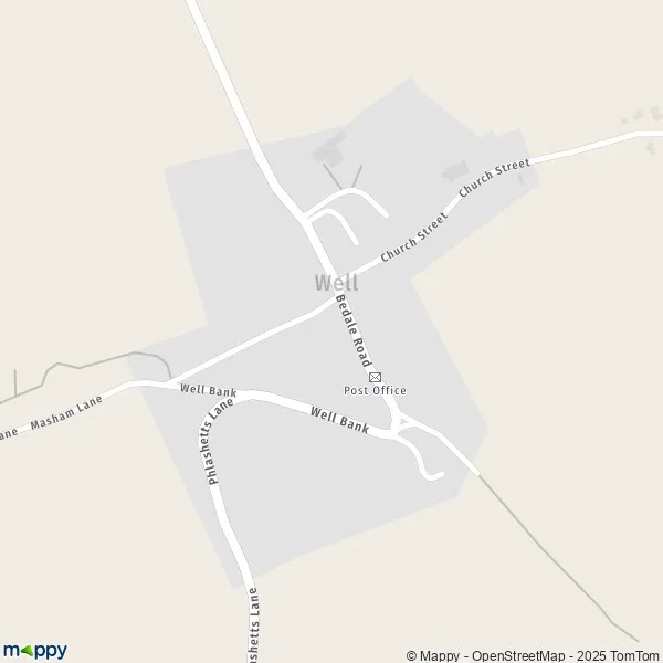 Map Well: map of Well, Hambleton DL8 2 and practical information
