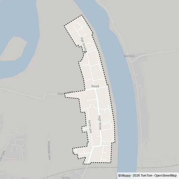 Map Hook: map of Hook, East Riding of Yorkshire DN14 5 and practical ...