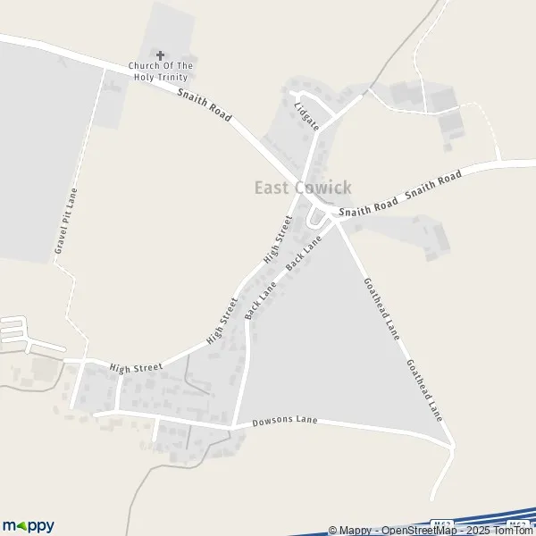 Map East Cowick: map of East Cowick, East Riding of Yorkshire DN14 9 ...