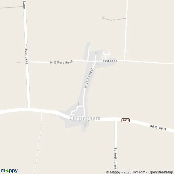 Map Corringham: map of Corringham, West Lindsey DN21 5 and practical ...