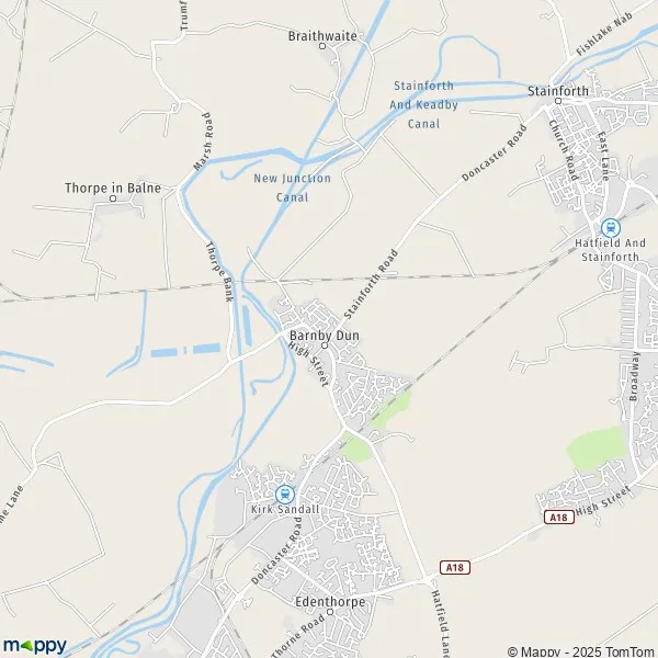 Map Barnby Dun with Kirk Sandall Community Allotment: map of Barnby Dun ...