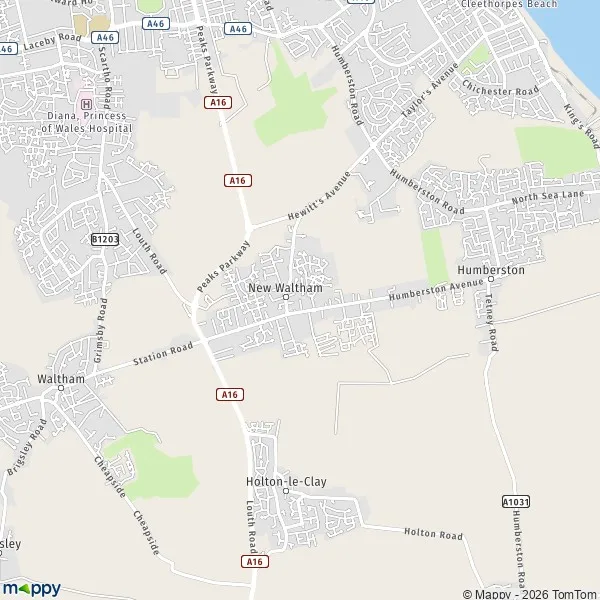 Map New Waltham: map of New Waltham, North East Lincolnshire DN36 4 and ...
