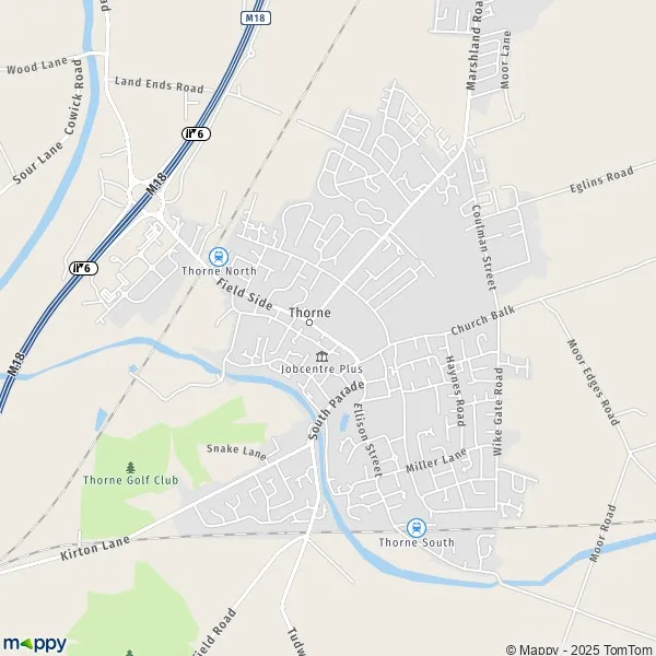 Map Thorne North: map of Thorne North (Railway Station), Doncaster DN8 ...
