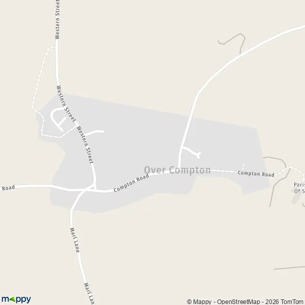 Map Over Compton: map of Over Compton, Dorset DT9 4 and practical ...
