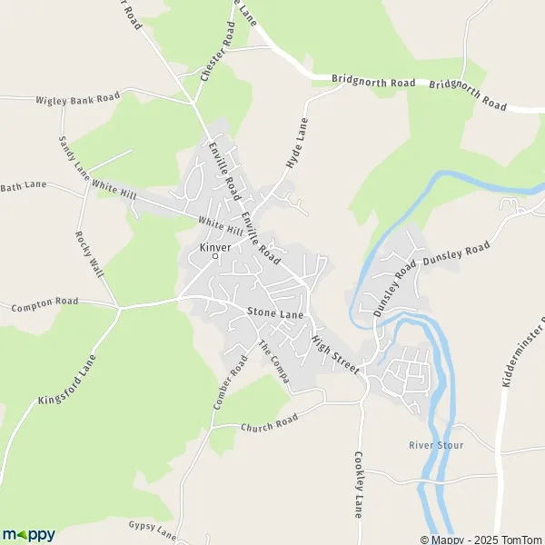 Map Kinver: map of Kinver, South Staffordshire DY7 6 and practical ...