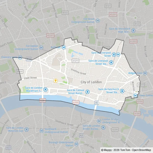 Map City of London: map of City of London (E1 7) and practical information