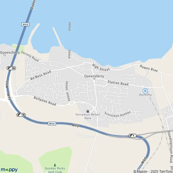 Map Queensferry: map of Queensferry, City of Edinburgh EH30 9 and ...