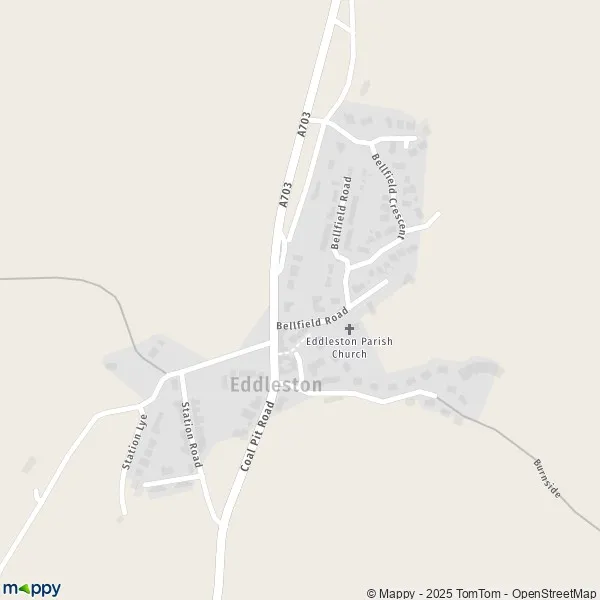 Map Eddleston: map of Eddleston, The Scottish Borders EH45 8 and practical information