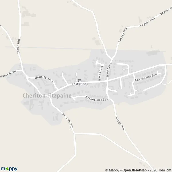 Map Cheriton Fitzpaine: map of Cheriton Fitzpaine, Mid Devon EX17 4 and ...