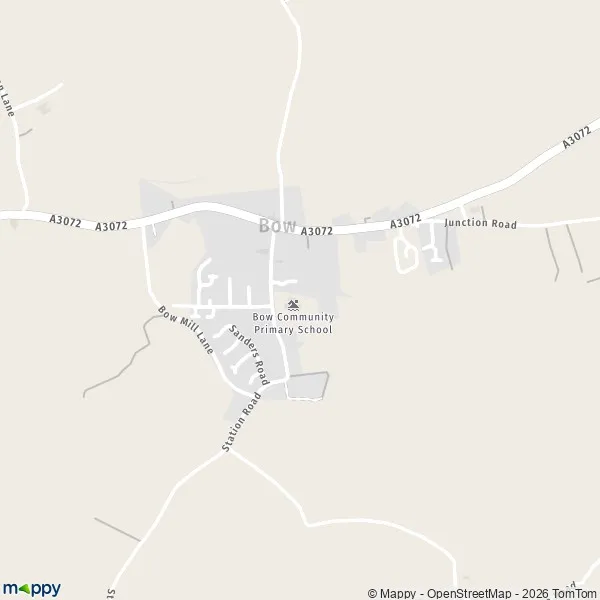 Map Bow: map of Bow, Mid Devon EX17 6 and practical information